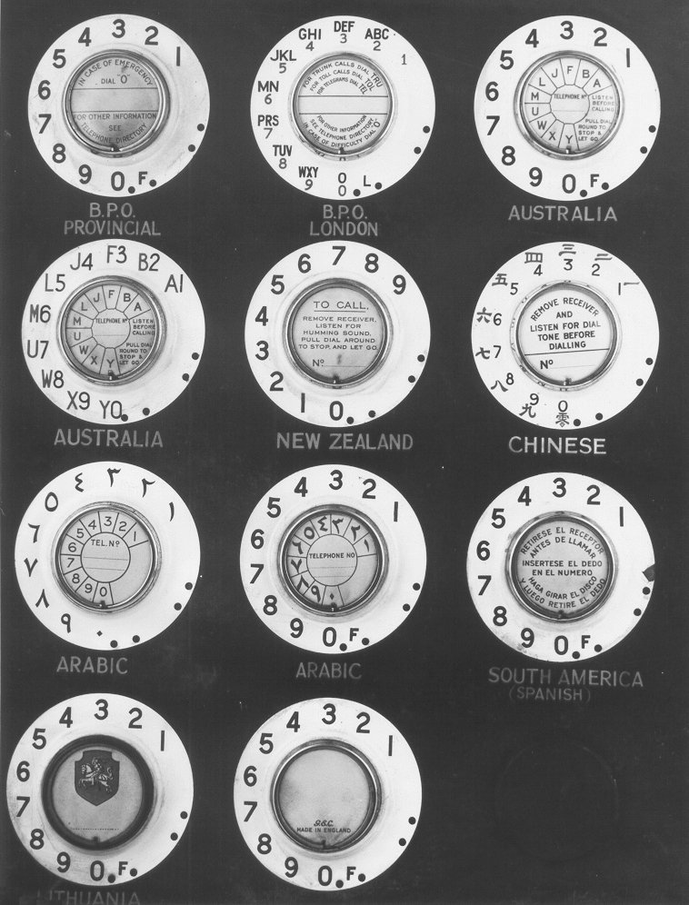 DIAL NUMBER PLATES