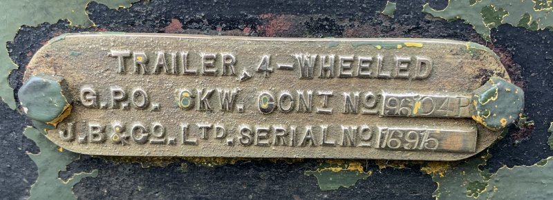 GPO TRAILERS - Trailer, Generator, 4 Wheel, 6Kw - 1941